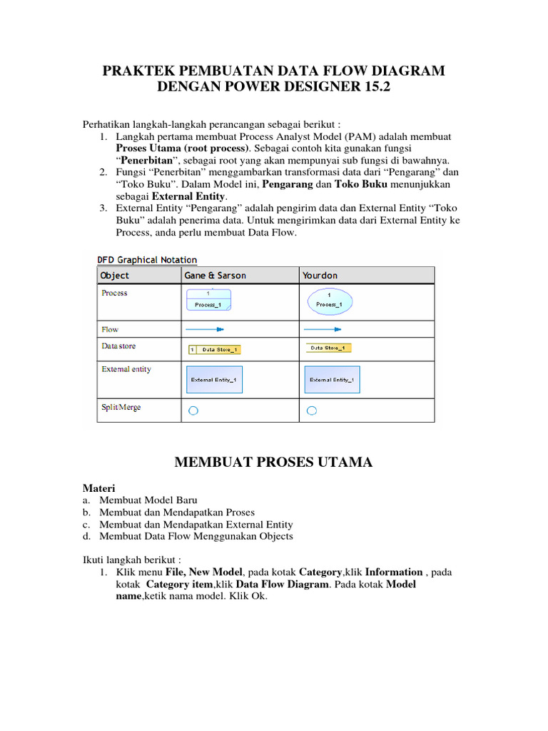 Praktek Pembuatan Data Flow Diagram Dengan Power Designer 15 | PDF