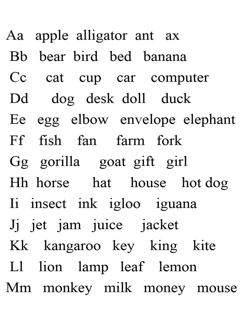 Aa Apple Alligator Ant Ax | PDF