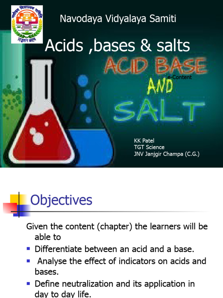 CH 5 Acid Bases and Salts 1 | PDF | Acid | Atoms
