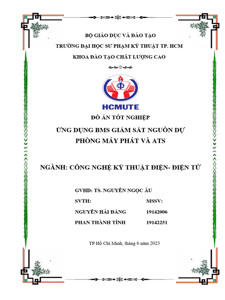 NG D NG Bms Giám Sát Ngu N D Phòng Máy Phát Và Ats - Dangtinh F | PDF