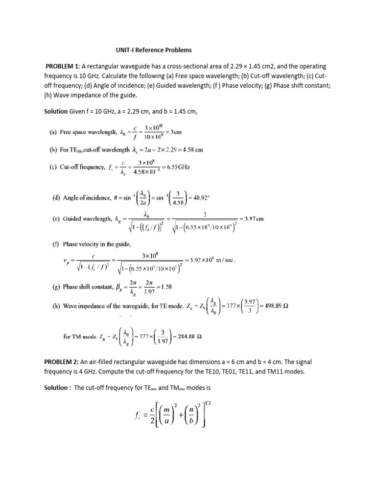 MWRE Unit 1 Reference Problems PDF | PDF
