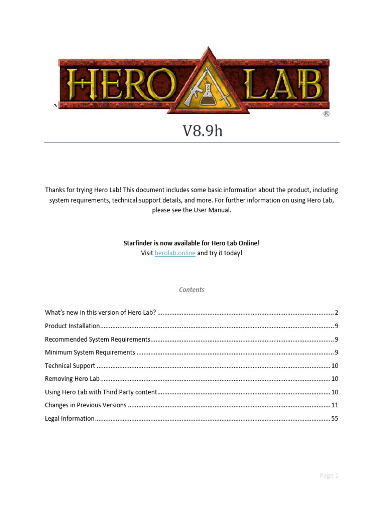 HeroLab Manual | PDF | Mac Os | Windows Xp