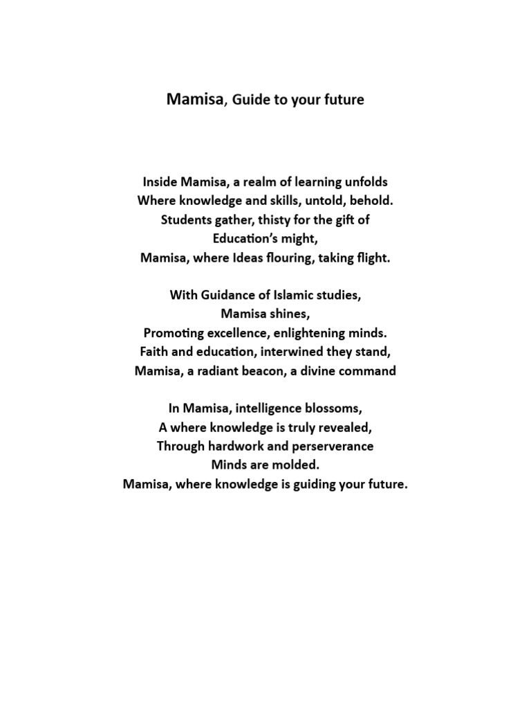 Mamisa Poem | PDF