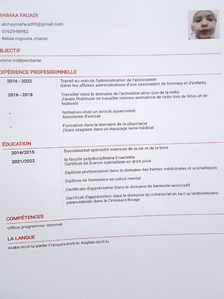 CV Fouadi Chaima | PDF