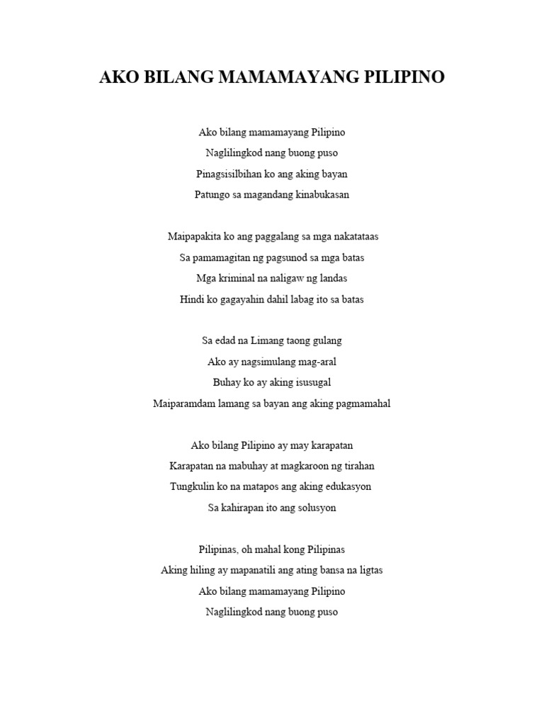 AP Ako Bilang Isang Mamamayang Pilipino | PDF