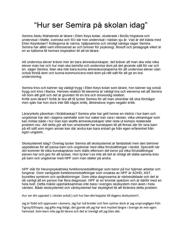 Intervju Med Yasmina | PDF