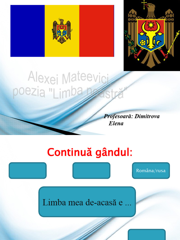 Alexei Mateevici Poezia Limba Noastra | PDF