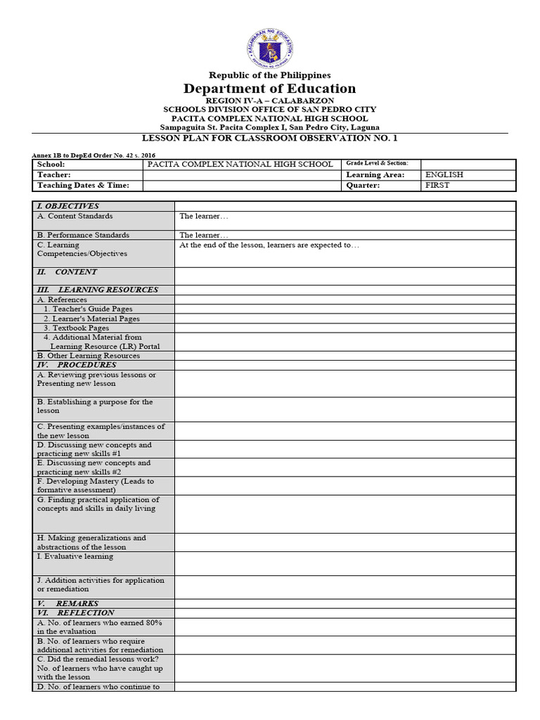 CO Lesson Plan | PDF