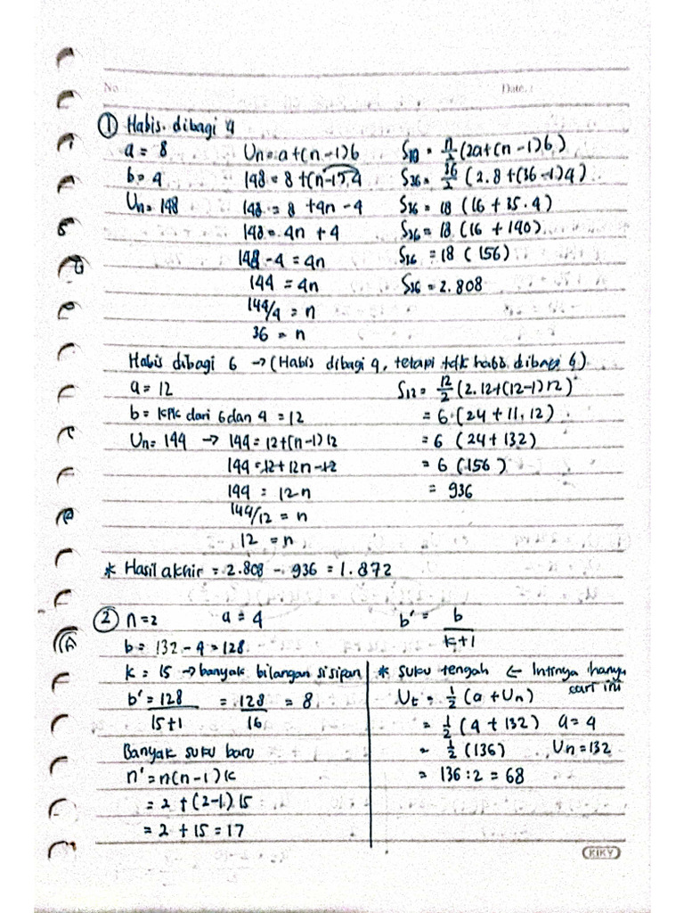 LPH Kelas 10 Pola Bilangan | PDF