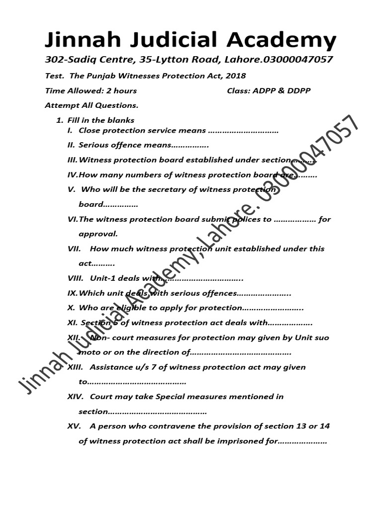 Witness Protection Act 2018 | PDF | Politics | Law