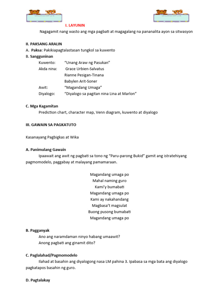 Lesson Plan in MTB-MLE - Docx Filename UTF-8''Lesson Plan in MTB-MLE | PDF