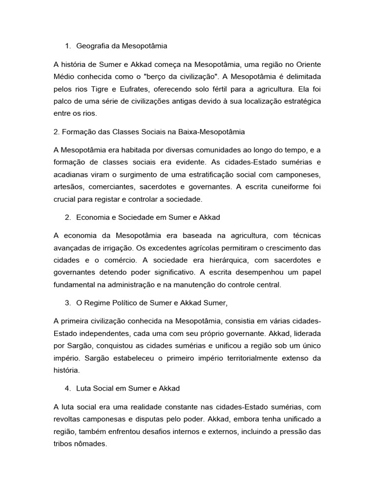 História De Sumer E Akkad Na Mesopotâmia Pdf Mesopotâmia Suméria