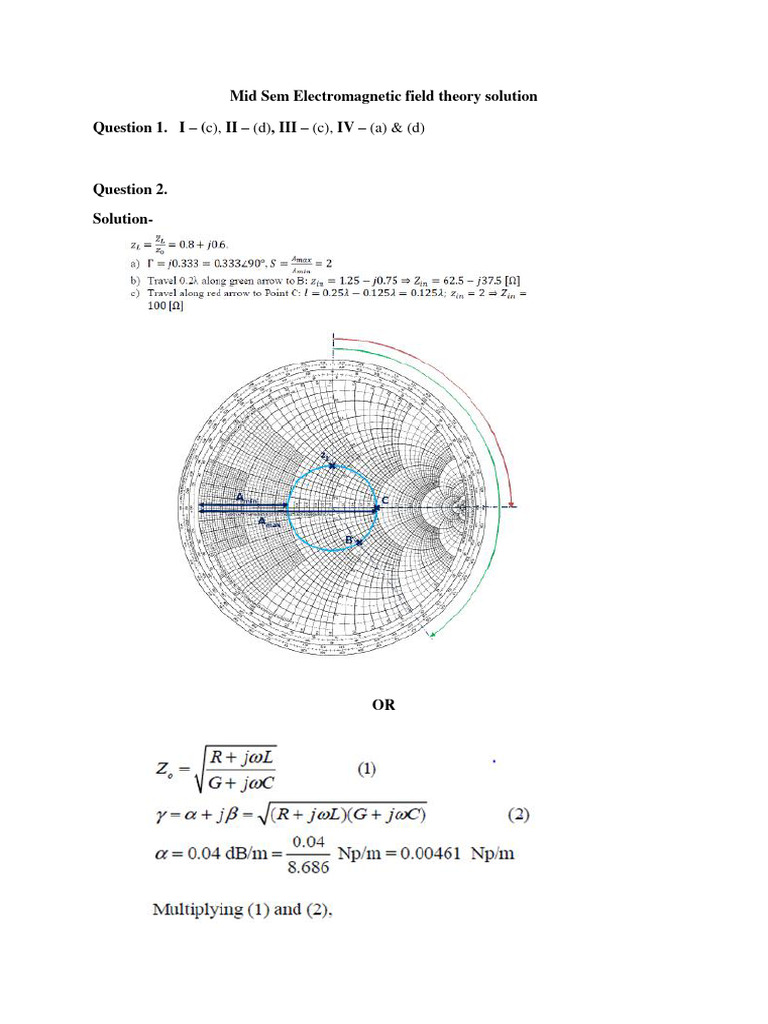 Mid Sem Electromagnetic Field Solutions | PDF | Teaching Methods ...