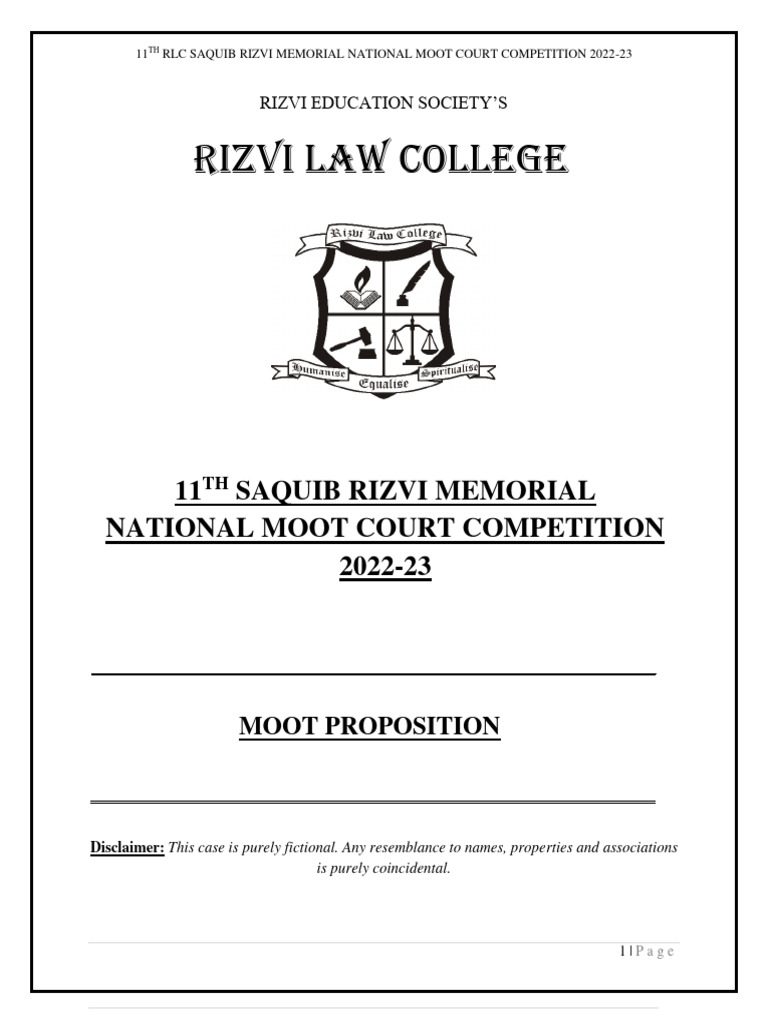 Memorial National Moot Court Competition 070223 1 461021 | PDF