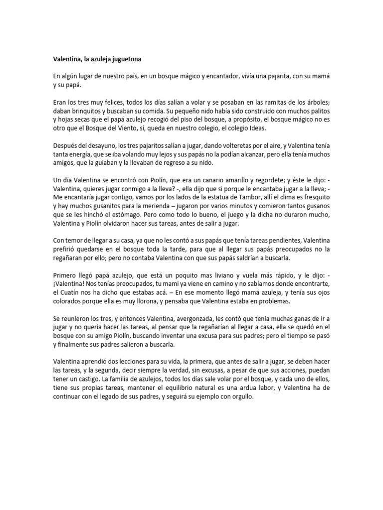 Valentina, la azuleja juguetona | PDF