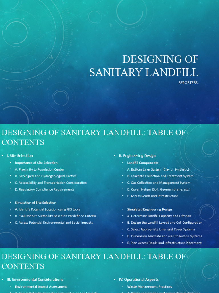 Designing of Sanitary Landfill | PDF | Landfill | Sanitation