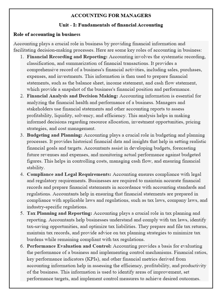 UNIT 1 Fundamentals of Financial Accounting | PDF