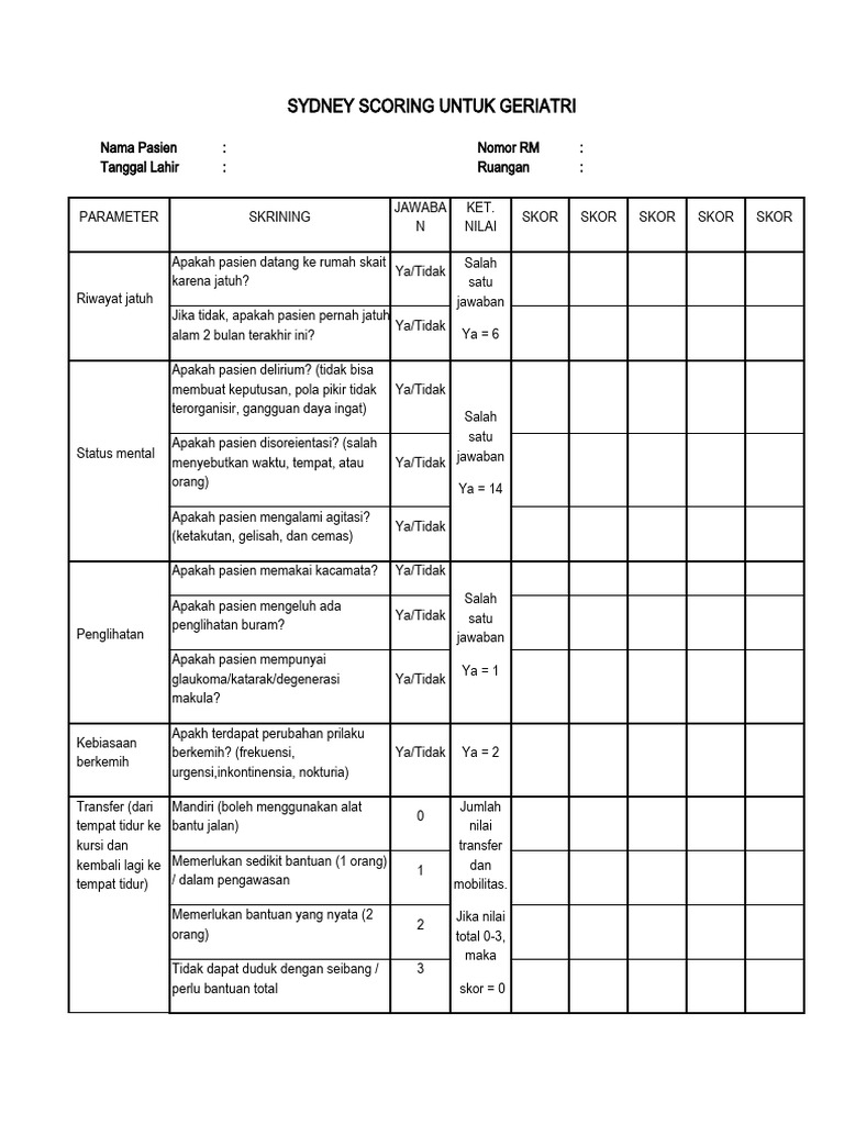 Sydney Scoring | PDF
