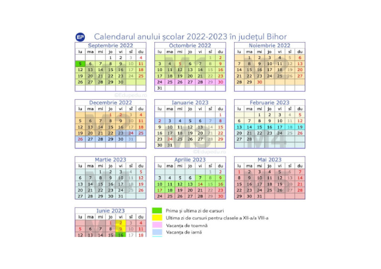 Calendar Scolar 2022-2023 | PDF