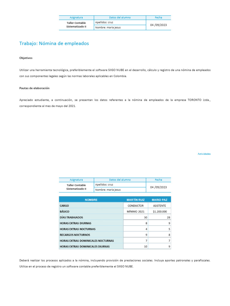 Nómina De Empleados Descargar Gratis Pdf Business Informática