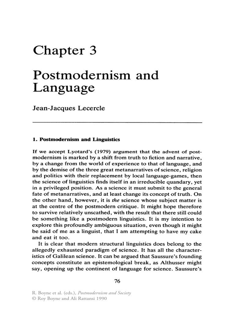 Postmodernism and Language | PDF