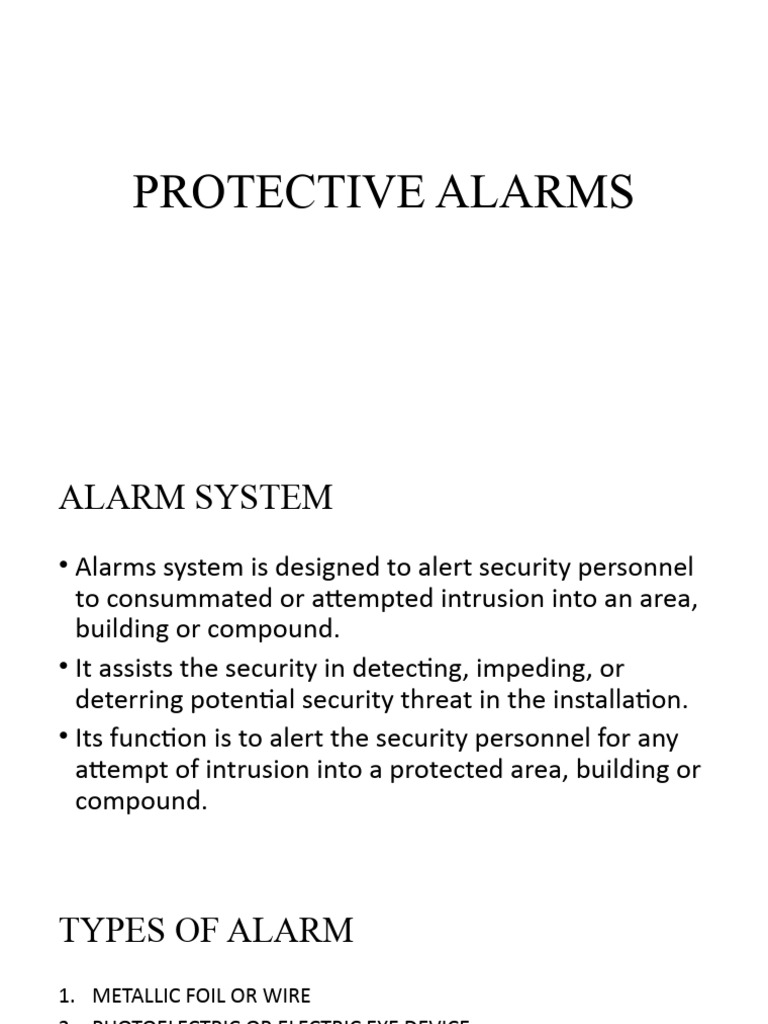 Types of Protective Alarm Systems | PDF | Lighting | Bank Vault