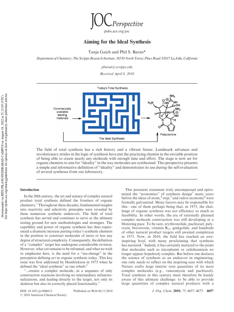 Aiming For The Ideal Synthesis | PDF