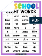 Basic Sight Words and Sentences | PDF