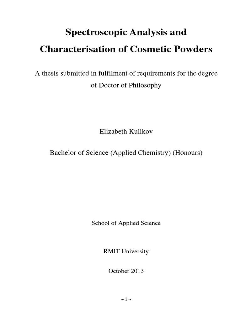 Spectroscopic Analysis and Characterisation of Cosmetic Powders | PDF ...