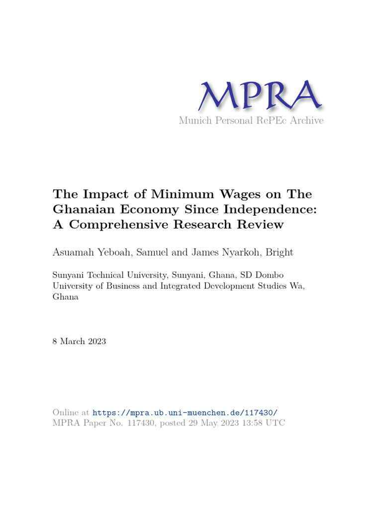 Minimum Wage Paper in A Research Paper Format Saturday | PDF | Cost Of ...