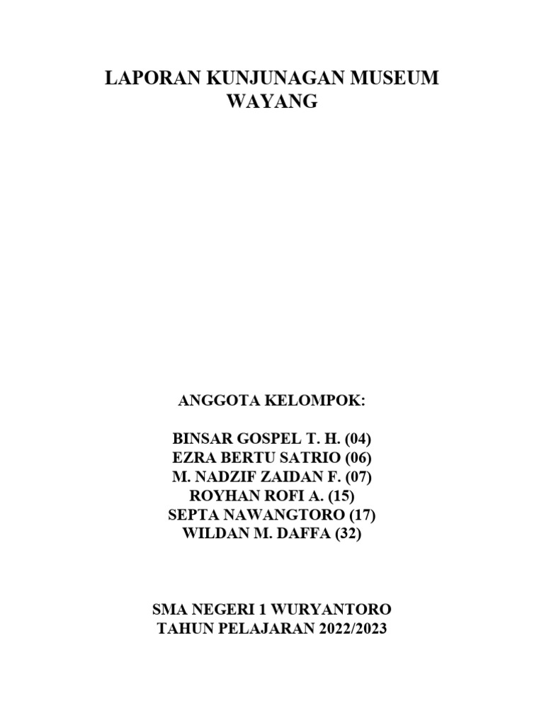 Laporan Kunjungan Museum Xia5 | PDF | Seni