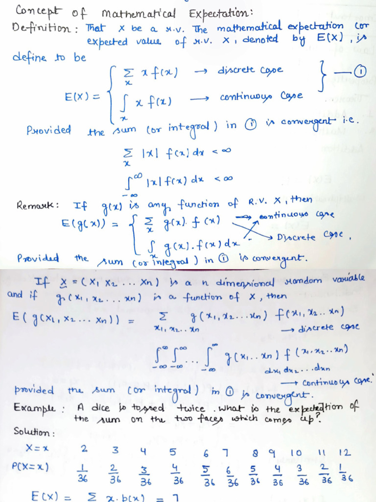 Mathematical Expectation and Generating Function | PDF