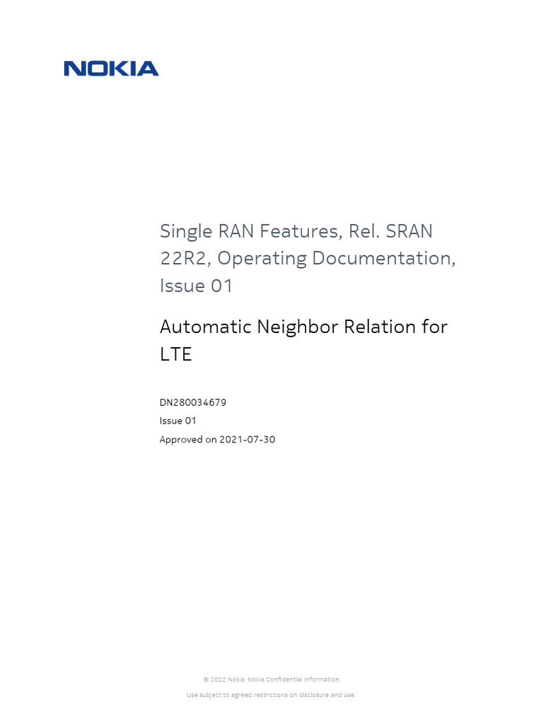 Automatic Neighbor Relation For LTE | PDF | Lte (Telecommunication) | Ip Address