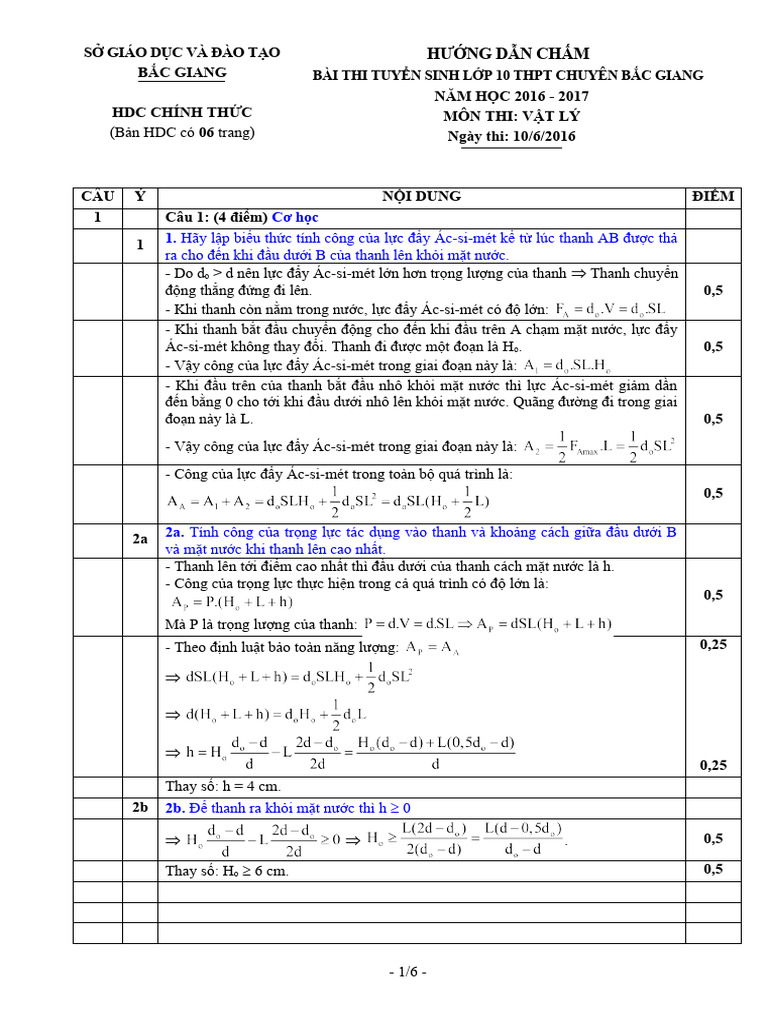 HDC Chuyen VL 2016 | PDF