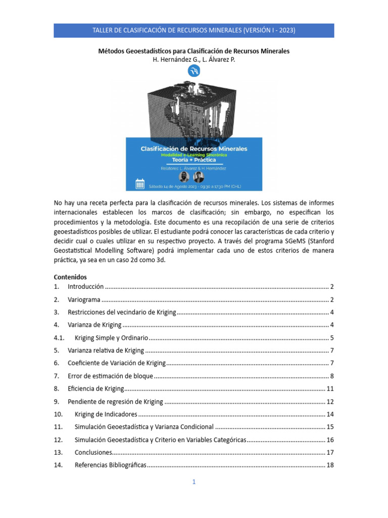 Métodos Geoestadísticos Para Clasificación de Recursos Mineros | PDF | Distribución normal ...