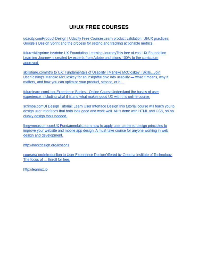 Ui - Ux Free Courses | PDF