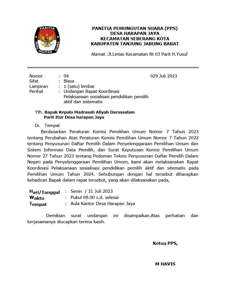 Draft Undangan PKD | PDF