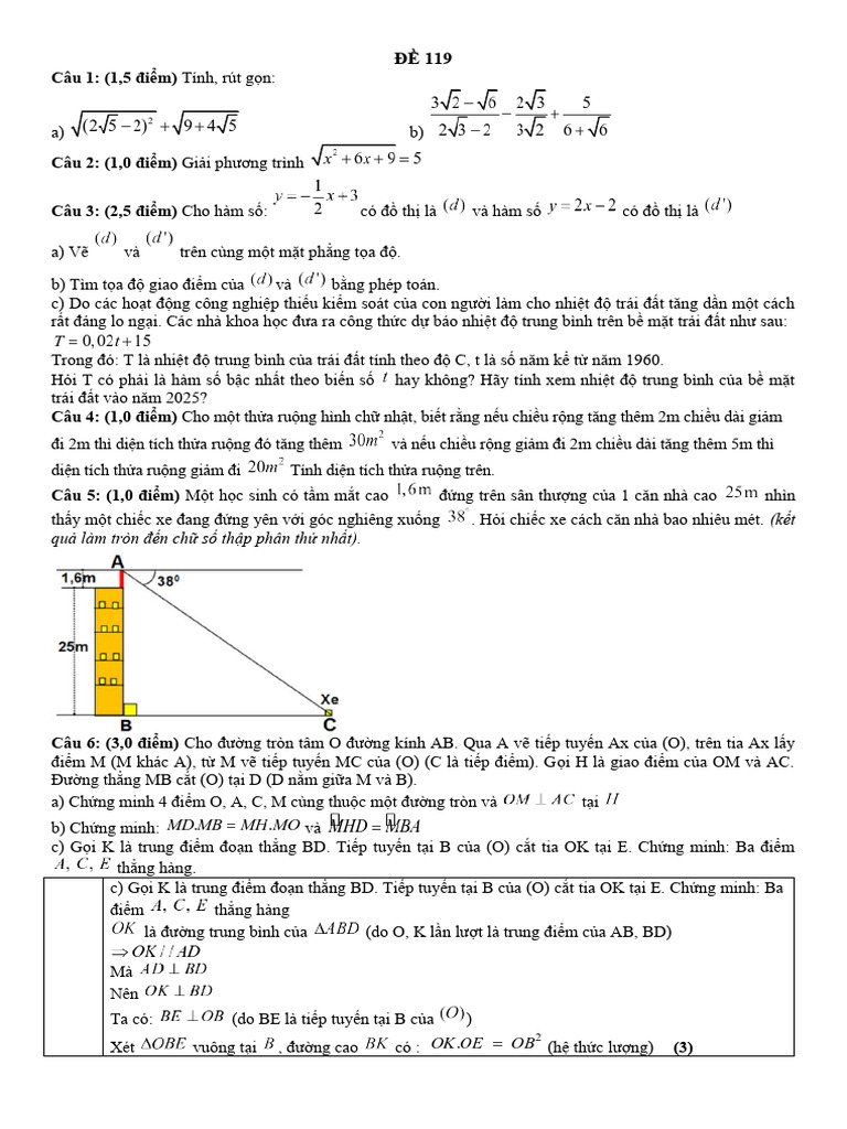 De On Tap Cuoi Ky 1 Toan 9 2021 2022 - 51202217 | PDF