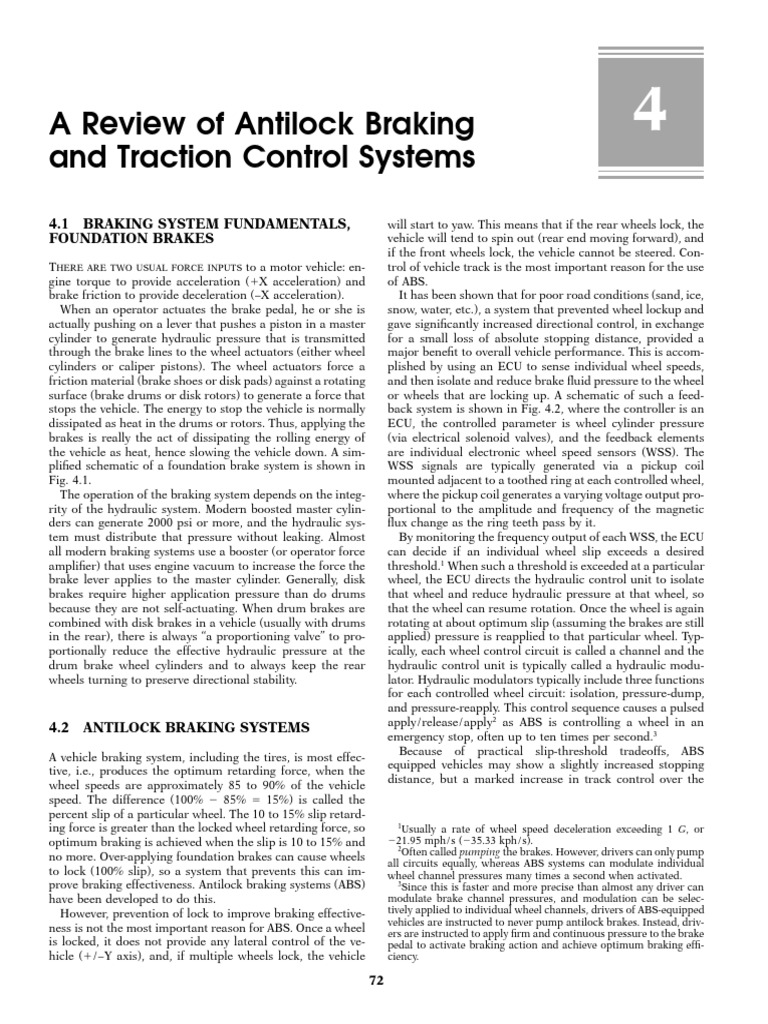 A Review of Antilock Braking and Traction Control Systems | PDF | Anti ...