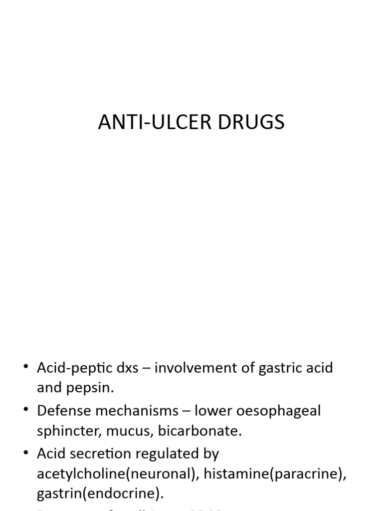 Anti Ulcer Drugs 1 | PDF | Diarrhea | Pharmacology