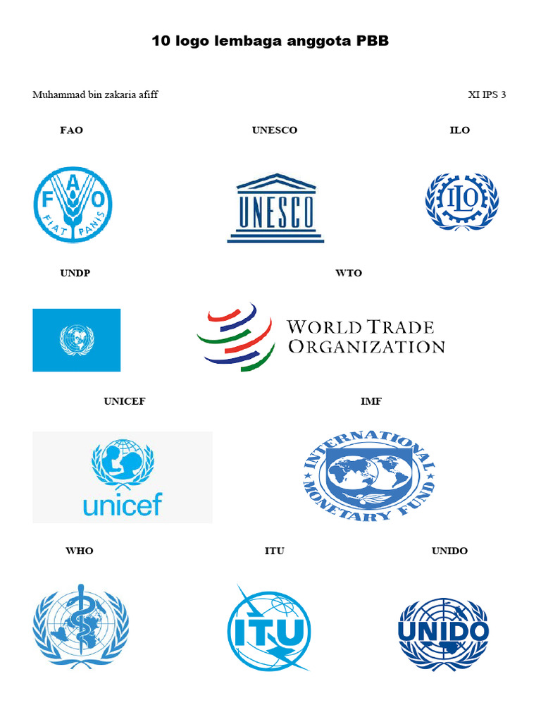 Tugas Ekonomi - 10 Logo Lembaga Anggota PBB | PDF