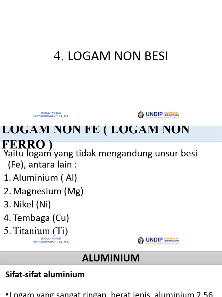 LOGAM NON BESI (Al, MG, Ni, Cu, Ti) | PDF