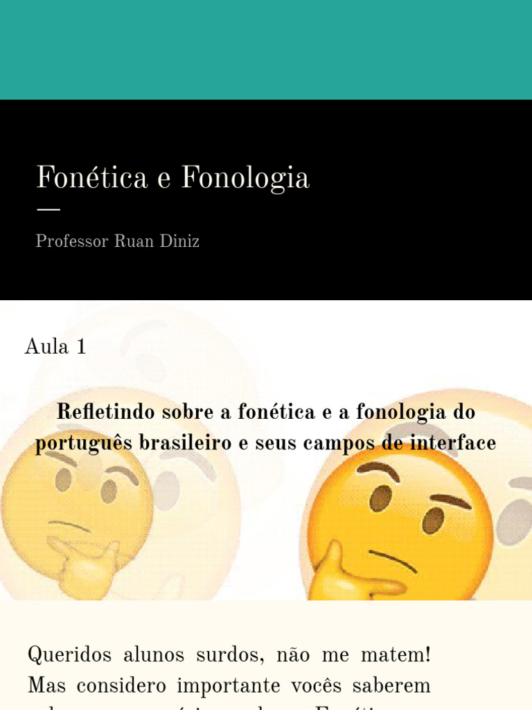 Aula 1 Fonética E Fonologia Pdf Fonética Fonologia