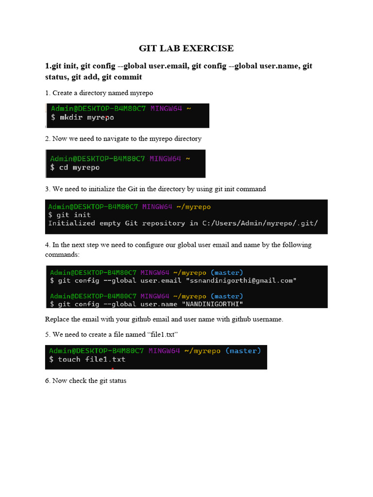 Git Lab Exercise | PDF | Computing | Software