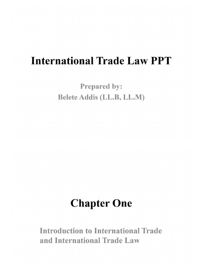 International Trade Law PPT (Updated) | PDF