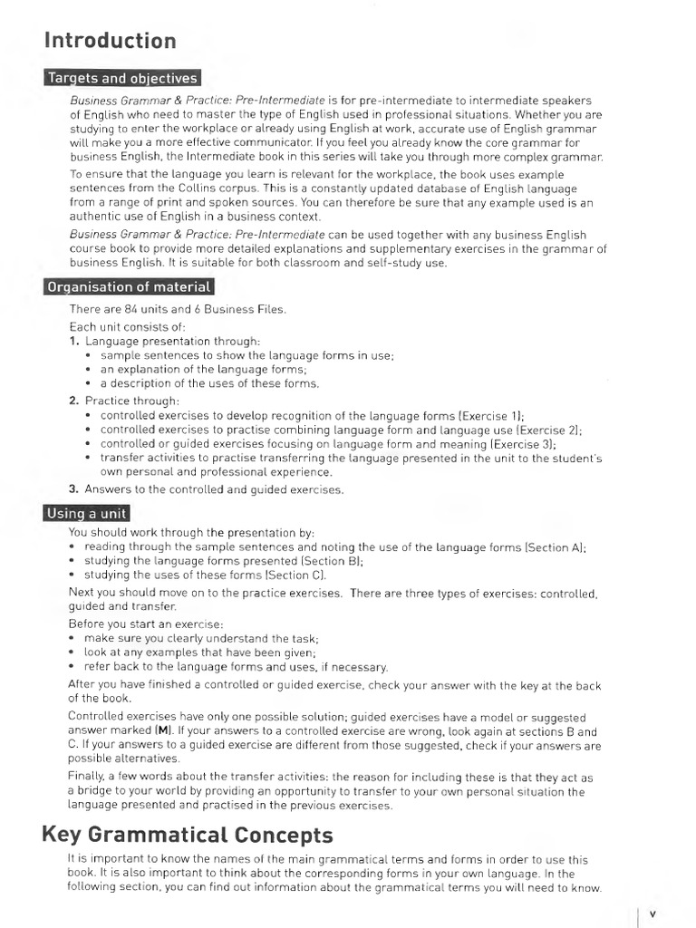 Business Grammar for Pre-Intermediate Learners | PDF | English Language ...