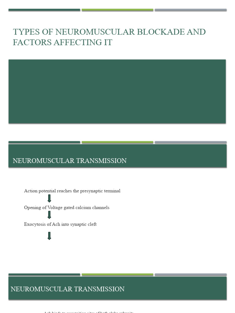 NM Block | PDF | Neuromuscular Junction | Acetylcholine