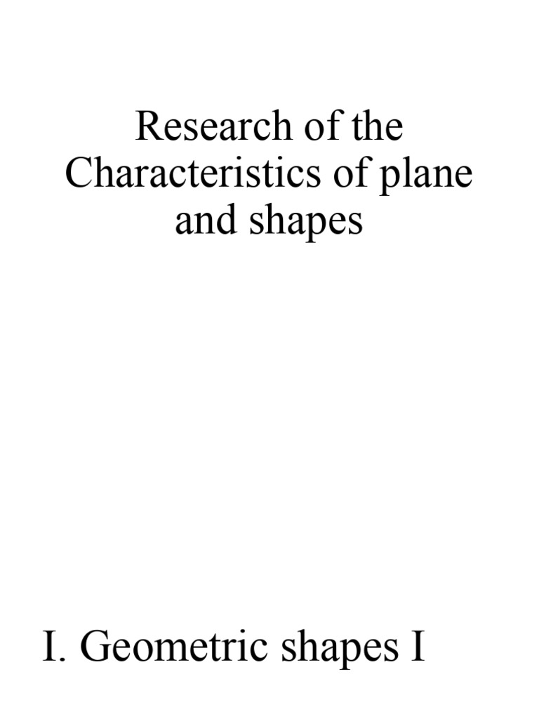 Research of The Characteristics of Plane and Shapes | PDF