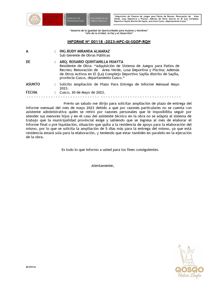 INFORME 017 2023 Gasfitero | PDF