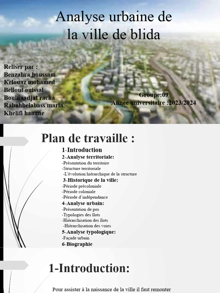 Analyse Urbaine de Blida 2023/2024 | PDF | Algérie